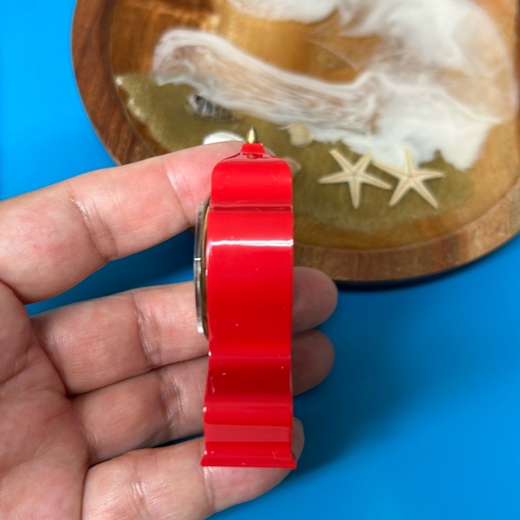 Vintage | Accents | Swiss Mini Boudoir Windup Red Table Clock For ...